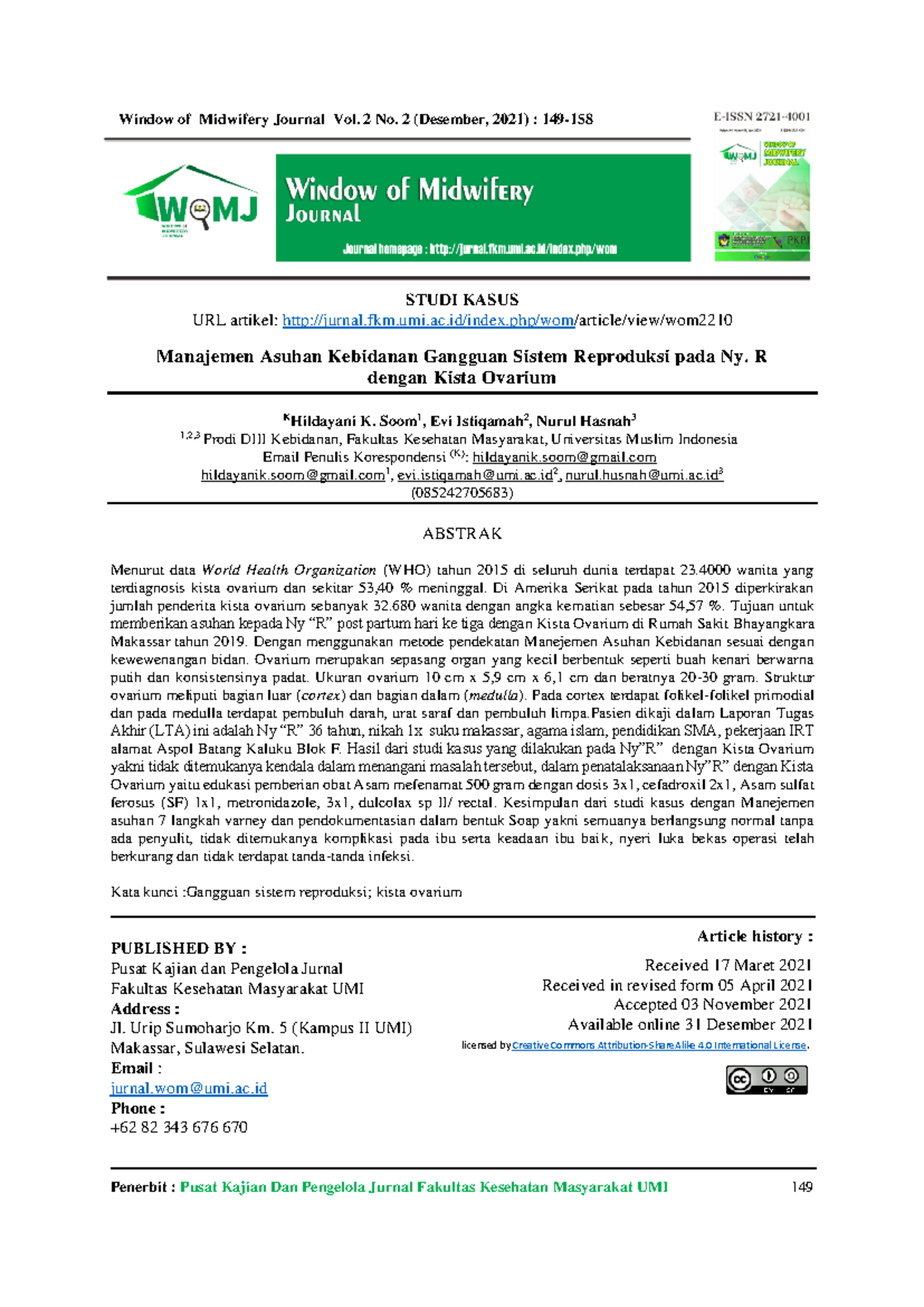 materrr124hjdjwe - STUDI KASUS URL artikel: jurnal.fkm.umi.ac/index.php/wom/article/view/wom ...