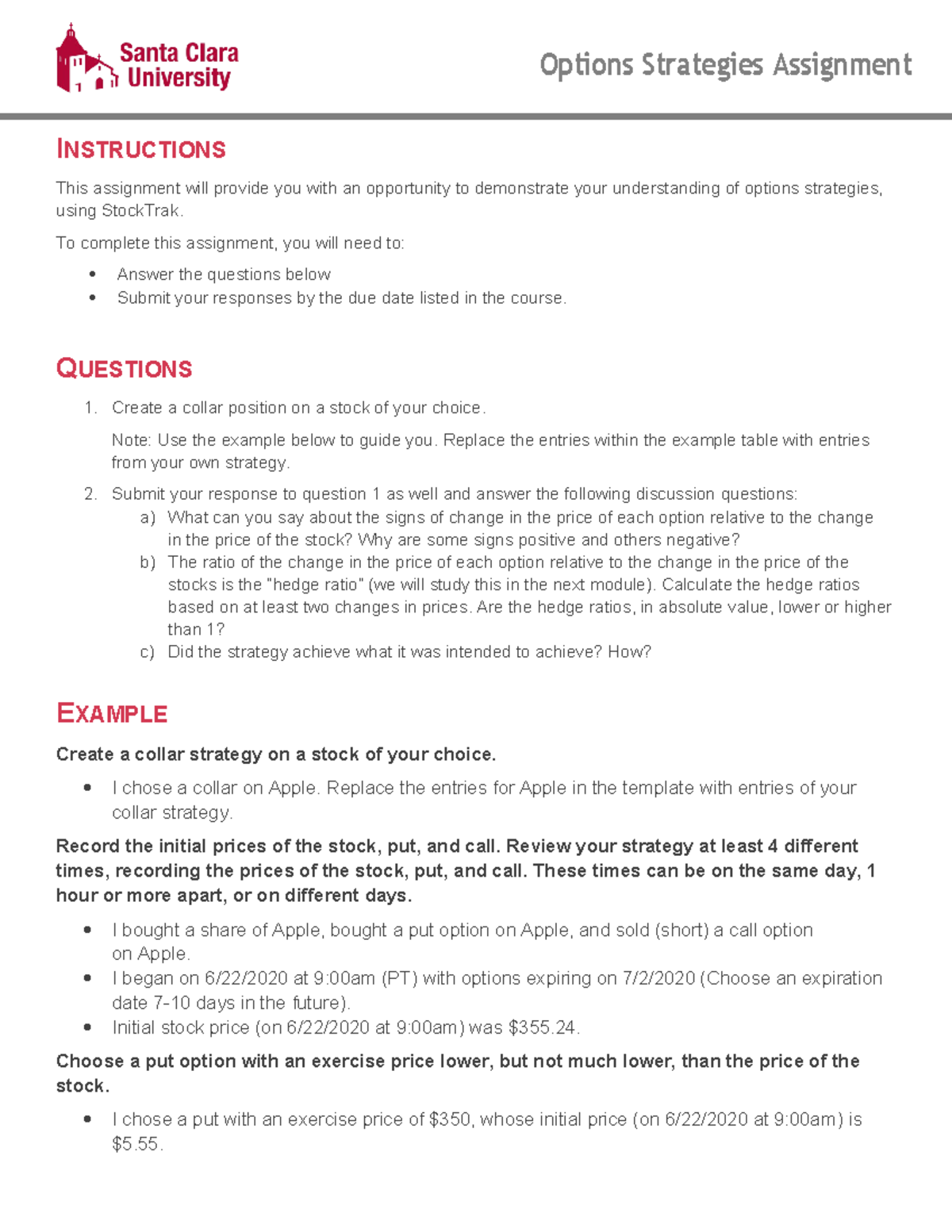 M8-option Strategies Assignment - Options Strategies Assignment ...