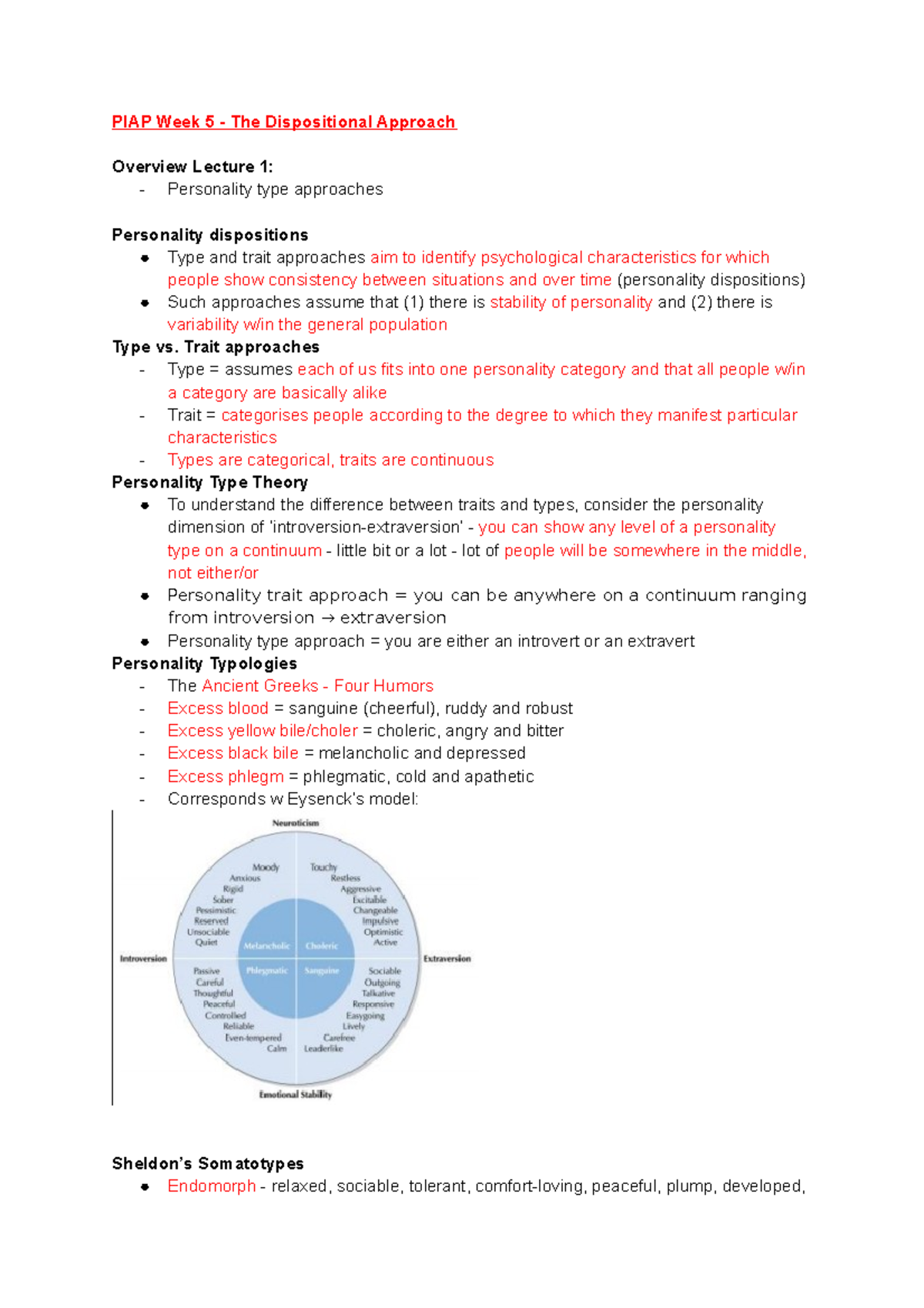 PIAP Week 5 - The Dispositional Approach - PIAP Week 5 - The ...