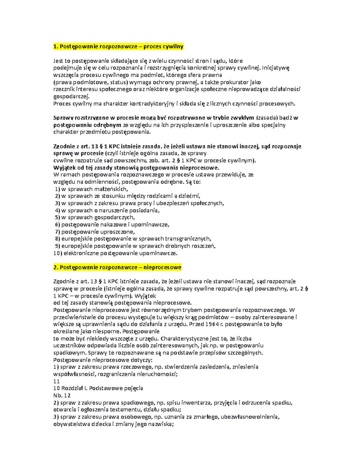 Kpc - KPC - 1. Postępowanie rozpoznawcze – proces cywilny Jest to ...
