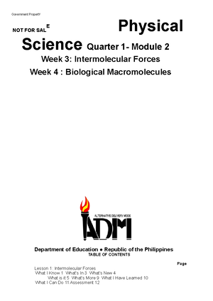 Physical Science Module 1 (Long Size) - Senior High School Physical ...