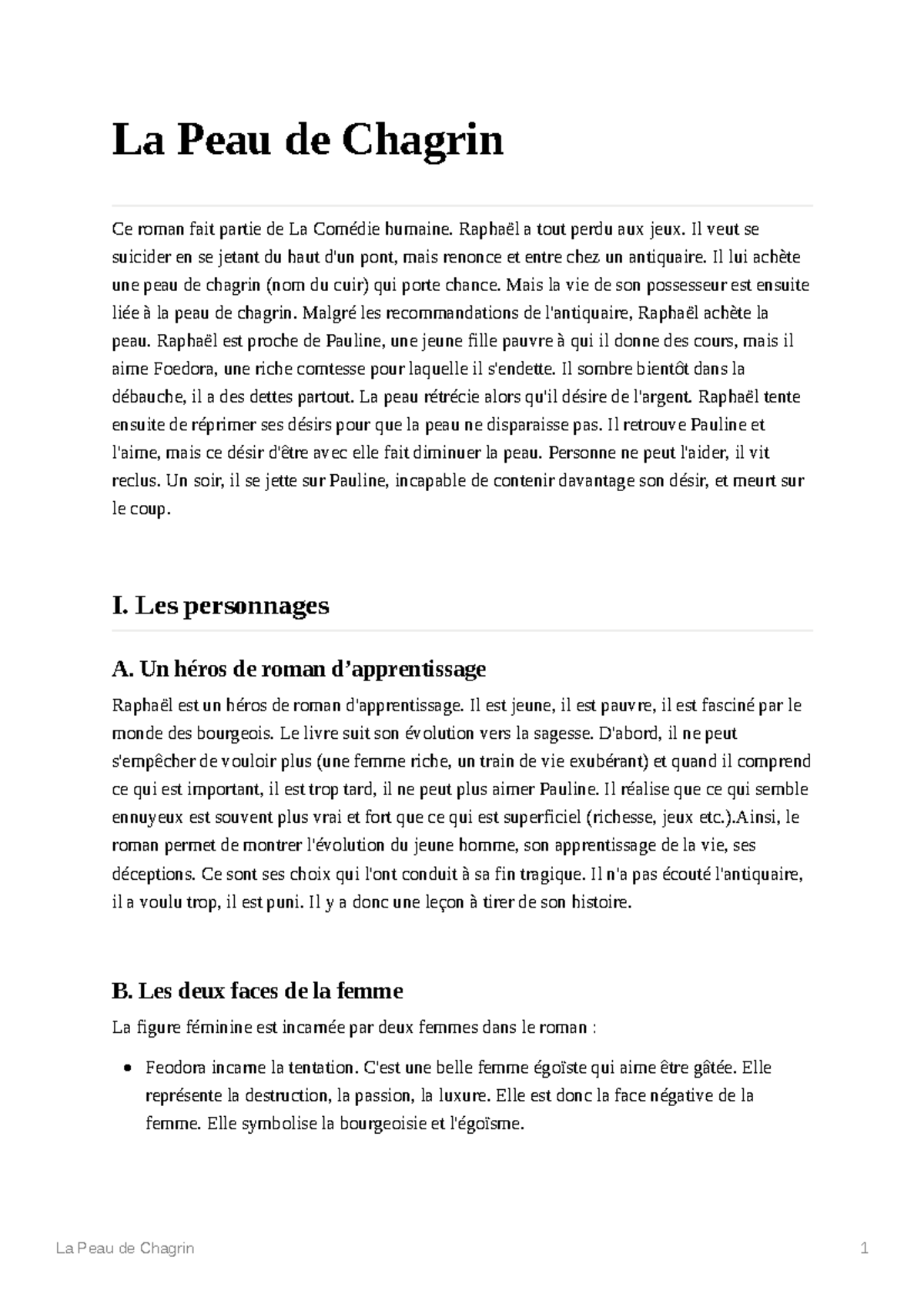 La Peau de Chagrin - Raphaël a tout perdu aux jeux. Il veut se suicider ...