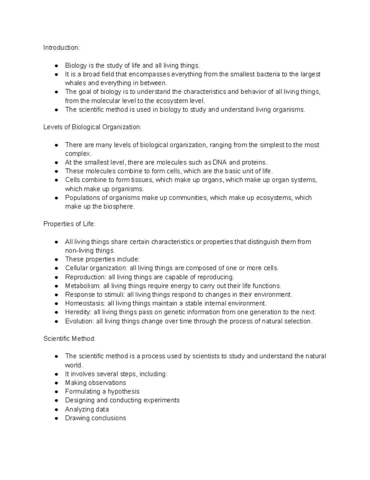 L1 Part 2 - Principles Of Biology I - Introduction: Biology is the ...