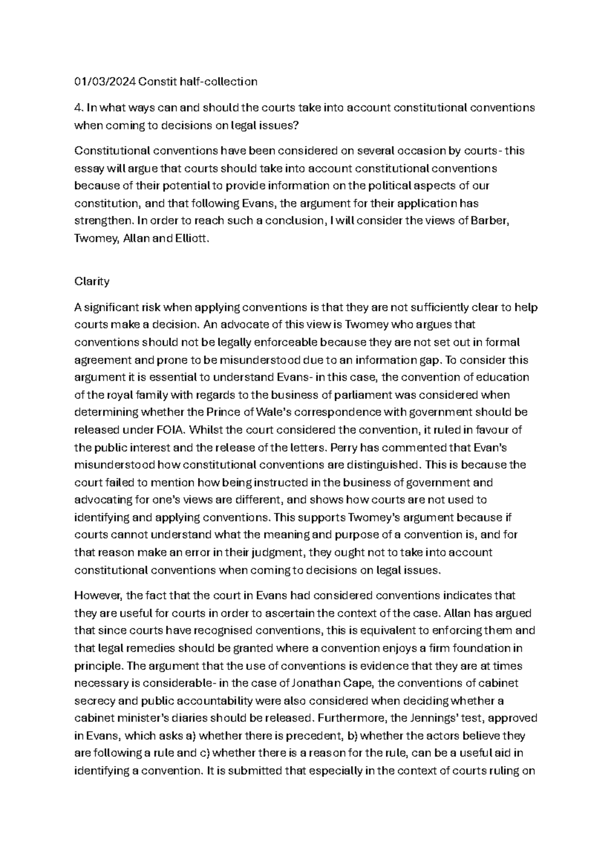 Constit collection - 01/03/2024 Constit half-collection 4. In what ways ...