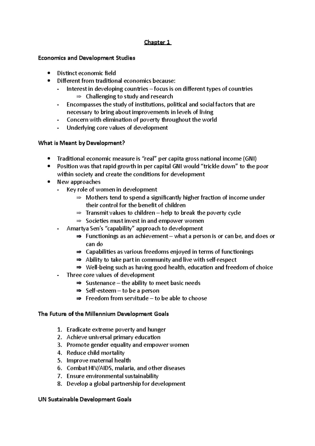 ECON2560 Week 8 - Lecture notes 8 - Chapter 1 Economics and Development ...