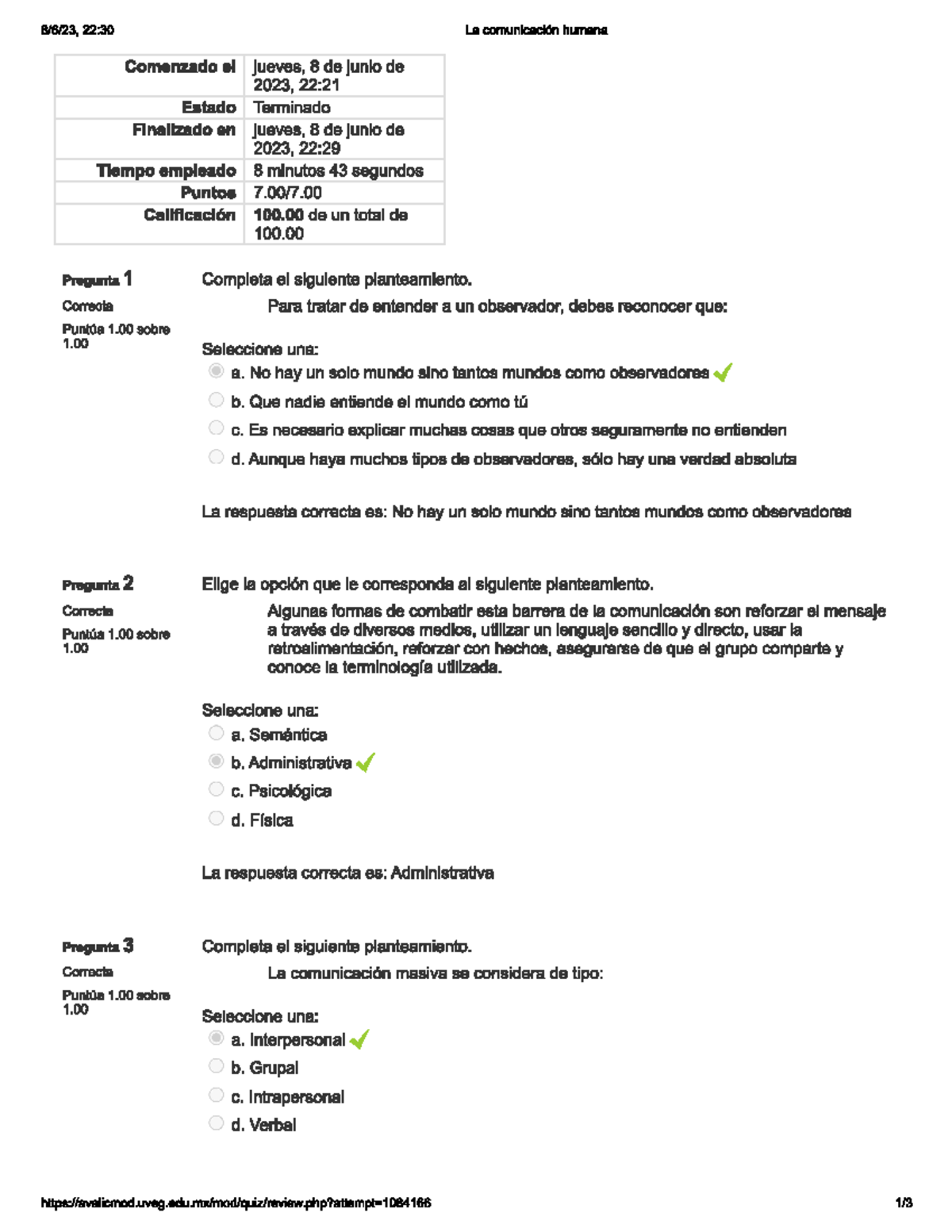 Examen - Material de repaso - taller de comunicacion efectiva - Studocu