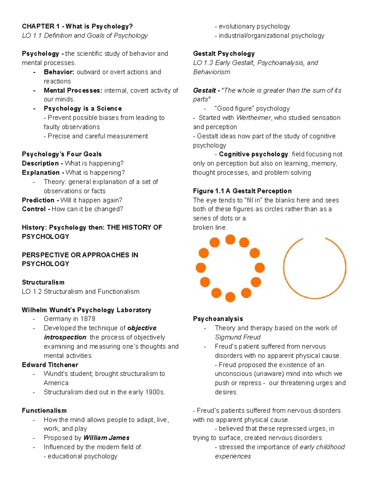 ITP Finals - this is a reviewer for introduction to psychology - CHAPTER 1 - What is Psychology ...