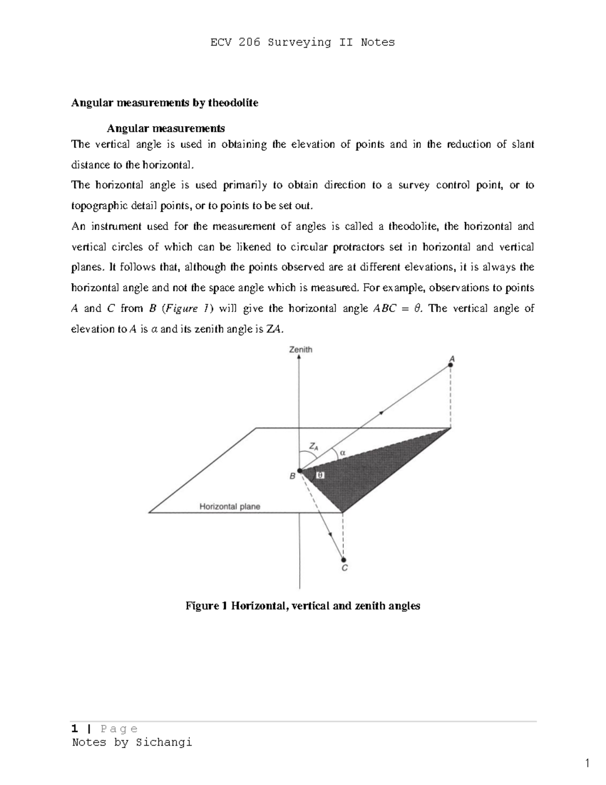 Surveying 2 merged - Engineering survey 2 - 1 | P a g e Notes by ...