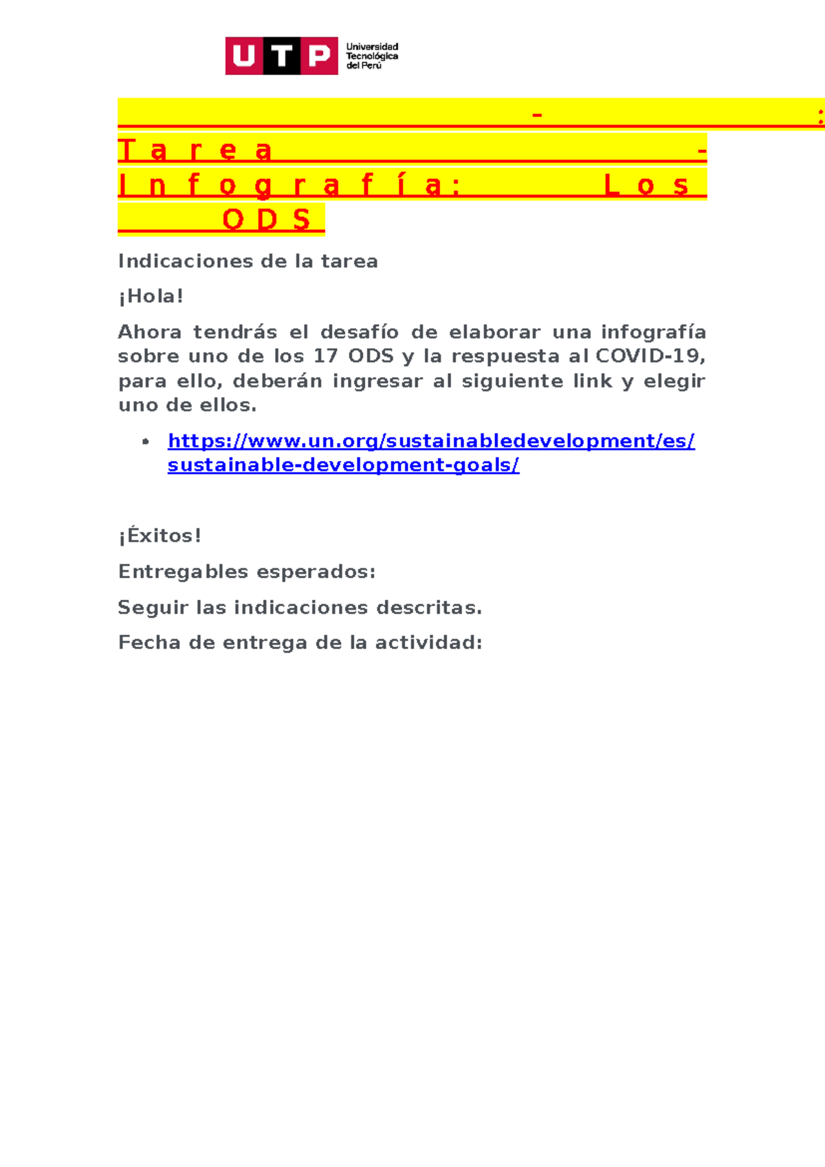 🔴📝 Semana 14 - Tema 01 Tarea - Infografía Los 17 ODS - Economia General ...