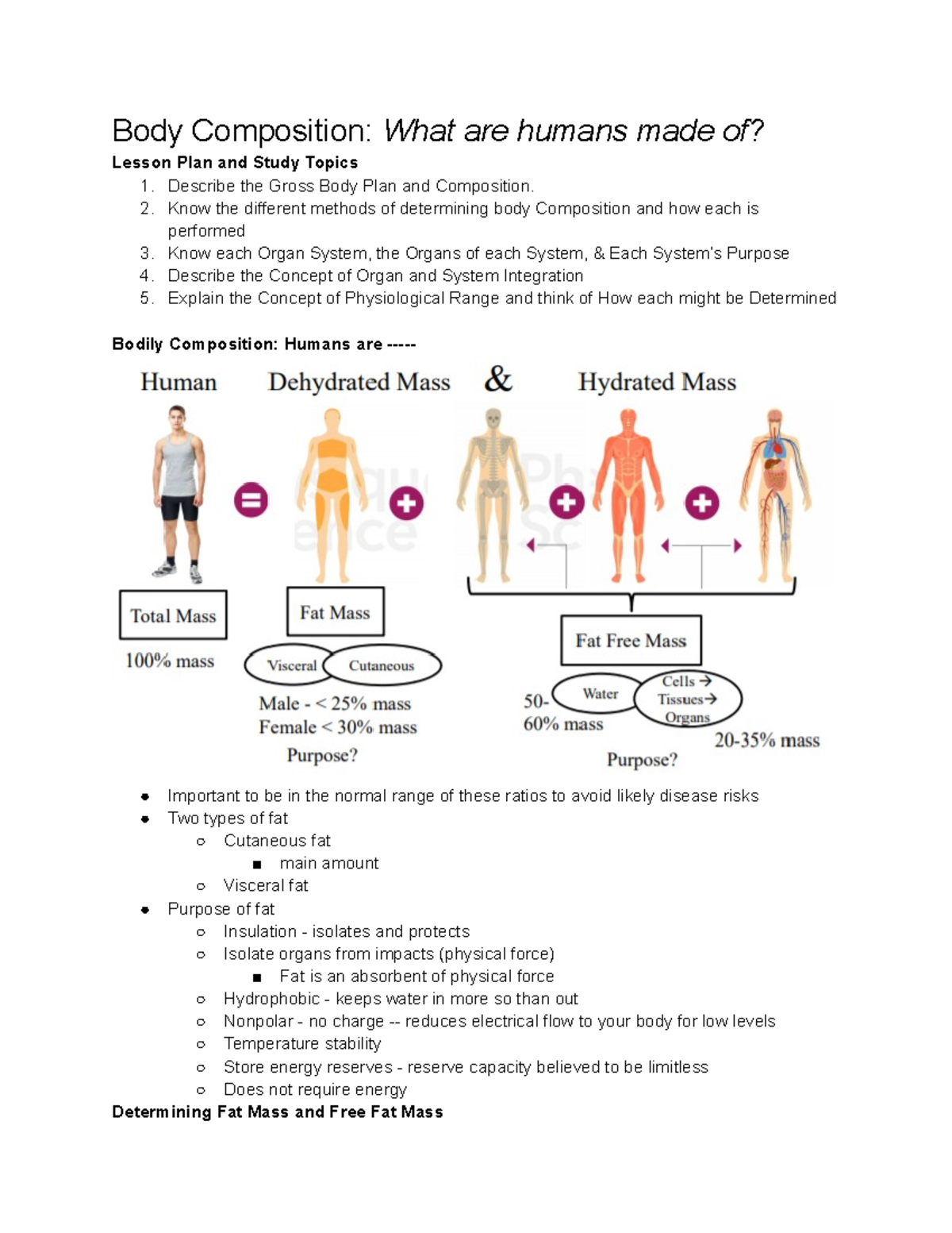 L2 Body Composition - Gilchrist - Body Composition: What are humans ...
