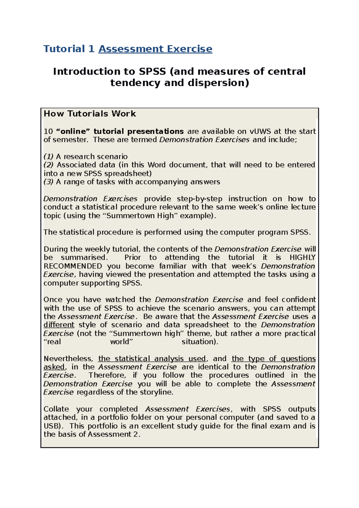 2021 Week 2 (Tute 1) Assessment Exercise WITH Answers - Tutorial 1 Assessment Exercise ...