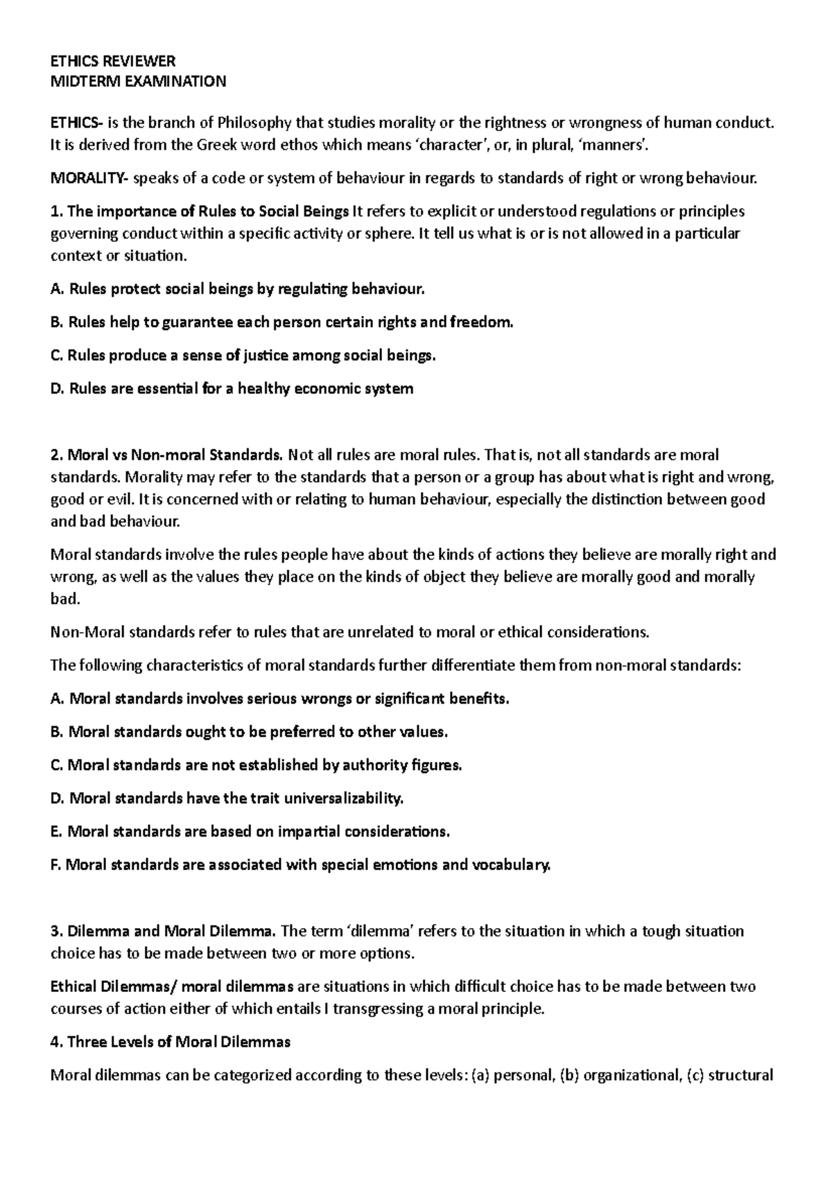 Inbound 756580427777509996 - ETHICS REVIEWER MIDTERM EXAMINATION ETHICS ...