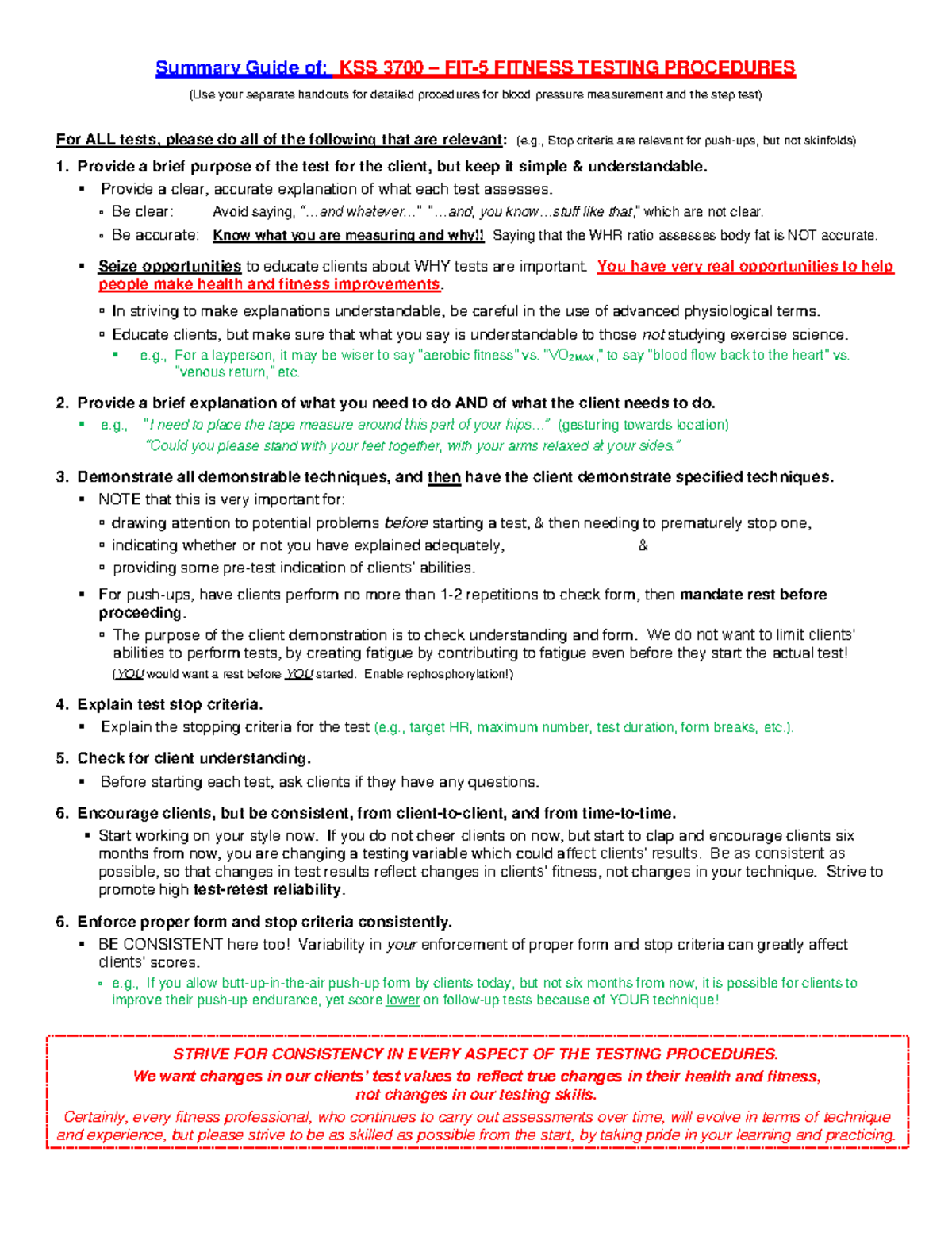 FIT-5 3700 A Procedures Review 2021-10-13 - Summary Guide of: KSS 3 700 ...