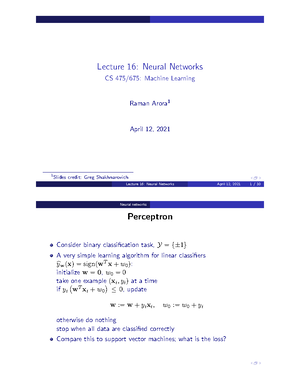 homework1-analytical - CS 475 Machine Learning: Homework 1 Analytical (50 points) Assigned ...