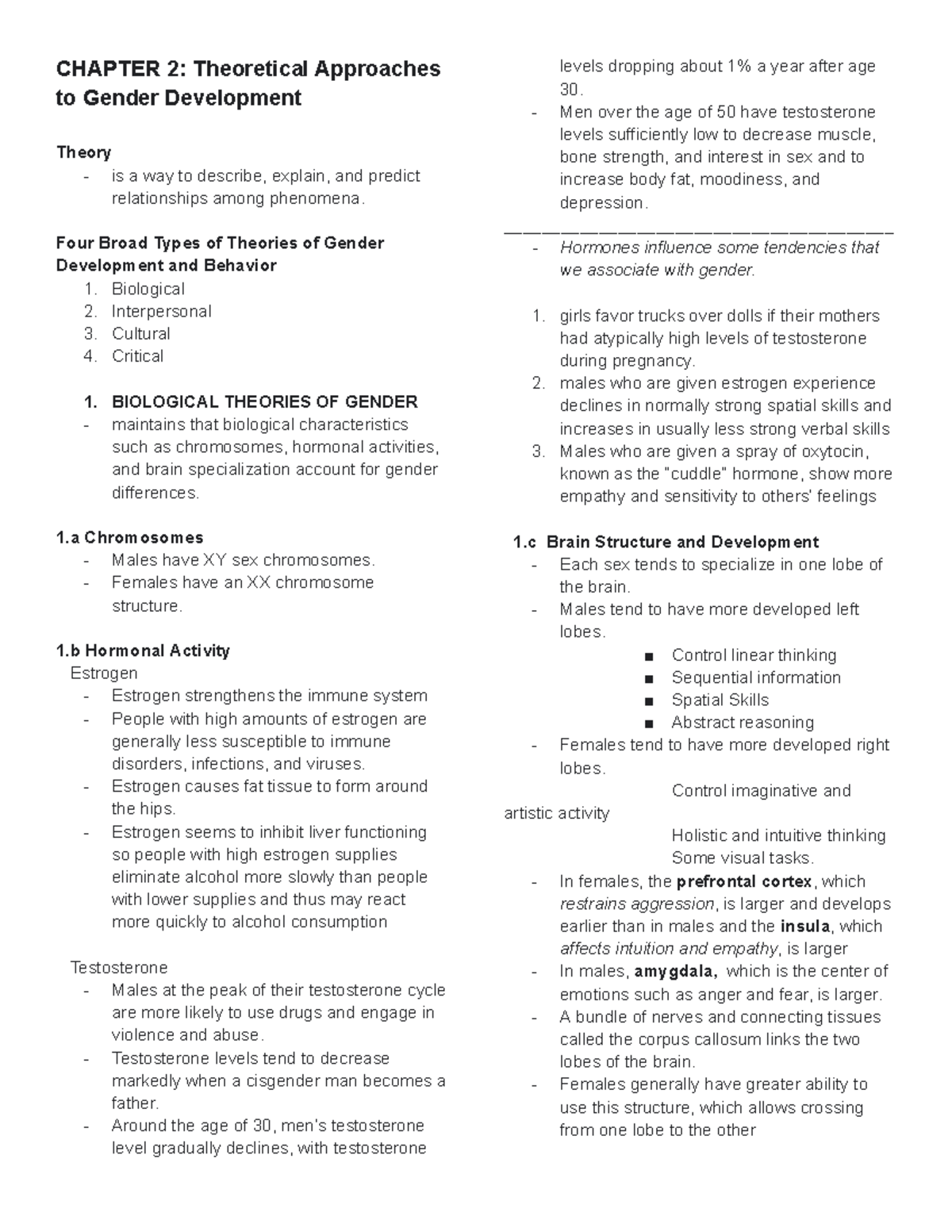 Psych 102 Notes (Chapter 2) - Google Docs - CHAPTER 2: Theoretical ...