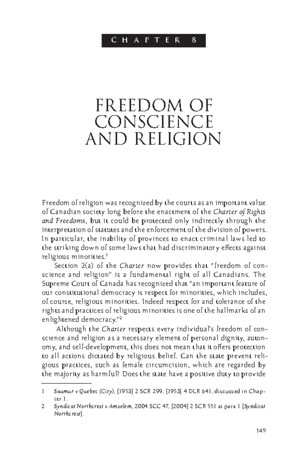 Feb 6- Sharpe 149-173 - 149 C H A P T E R 8 FREEDOM OF CONSCIENCE AND ...