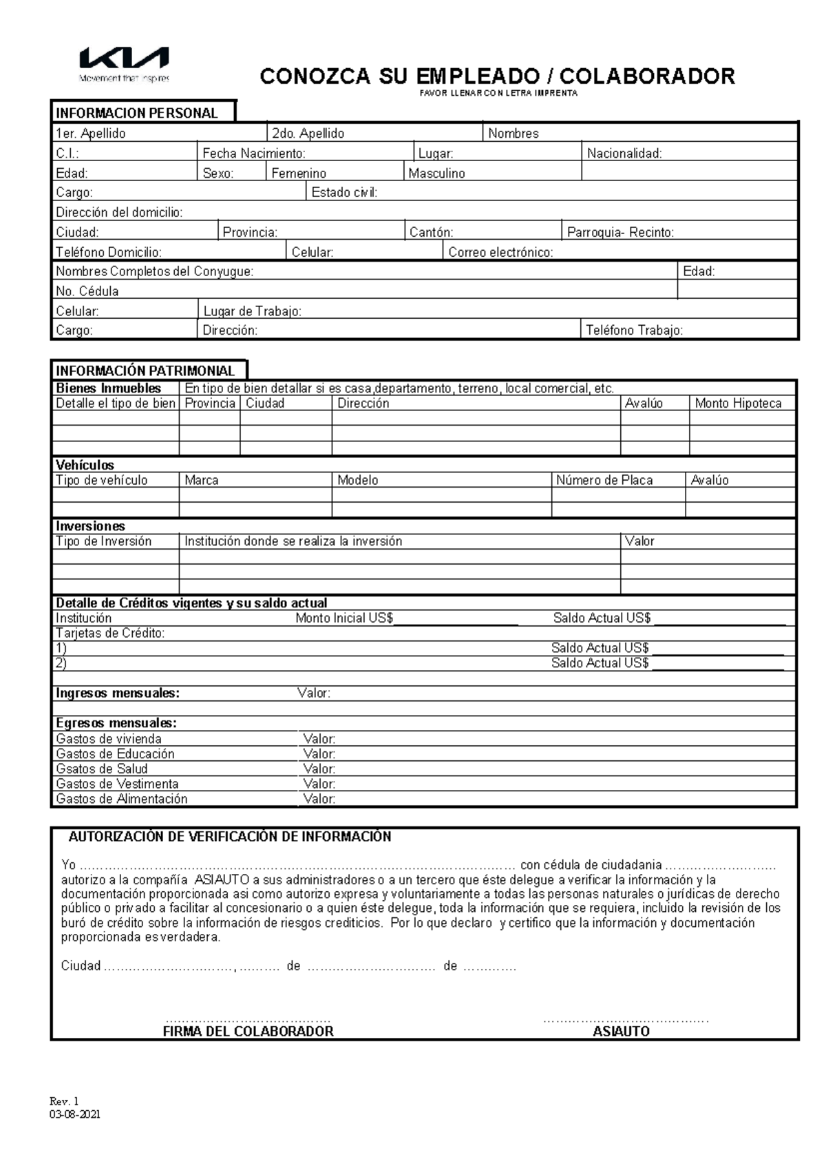 Conozca A SU Colaborador 2020 - CONOZCA SU EMPLEADO / COLABORADOR FAVOR ...