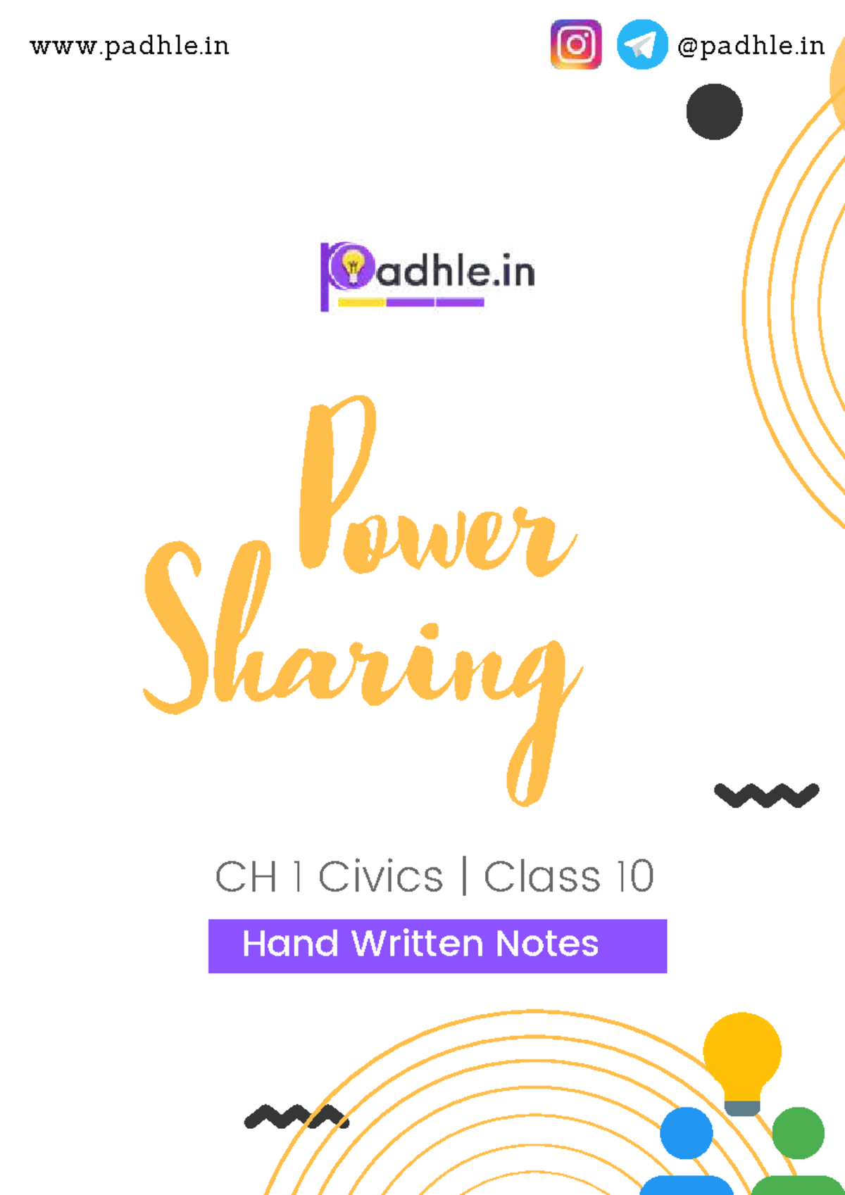 Power Sharing Notes with PYQ - Power Sharing ####### CH 1 Civics ...