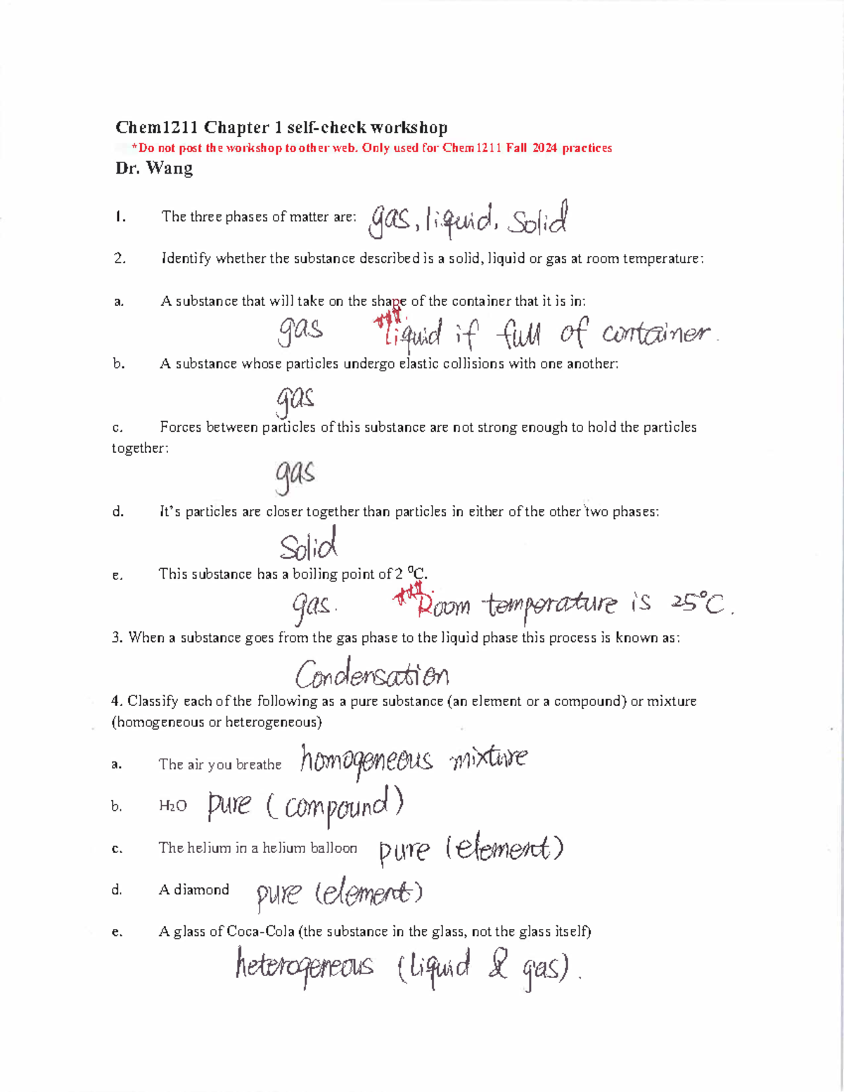 Chem1211 Chapter 1 workshop-KEY - Chem1211 Chapter 1 self-check workshop *Do not post the ...