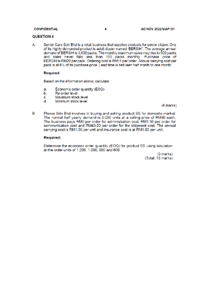 Answer (EOQ Tabulation method)(AM110 3A) - 1 DEC 2018/MAF151 – Bossy Sd ...