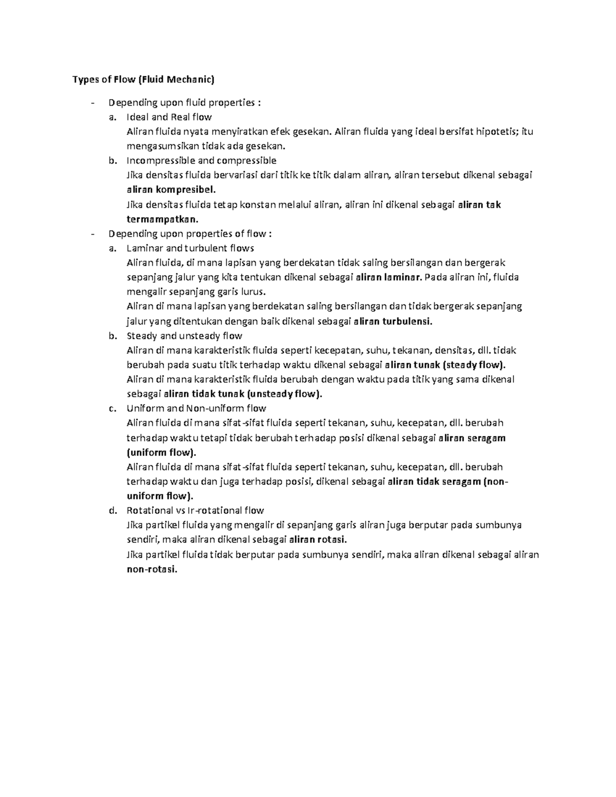 Types of Flow - Berisi materi macam macam aliran - Types of Flow (Fluid ...