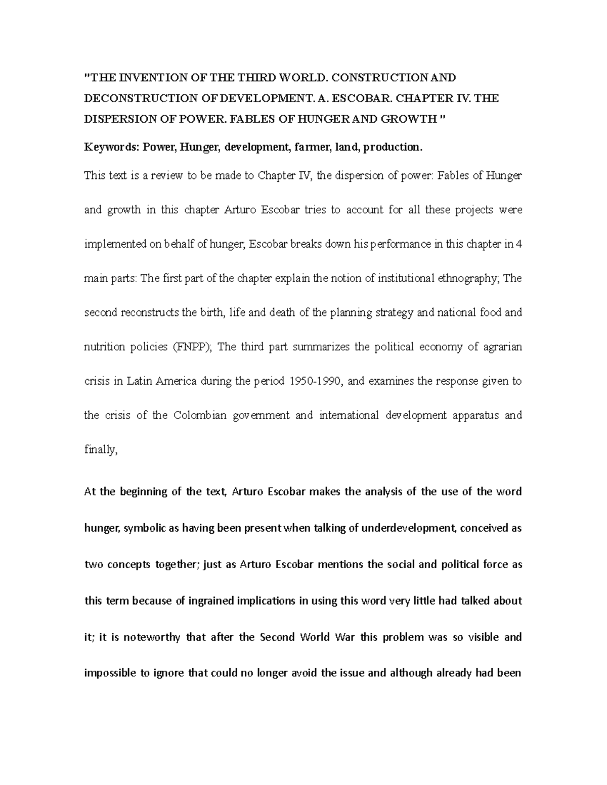 THE Invention OF THE Third World. Construction AND Deconstruction OF ...