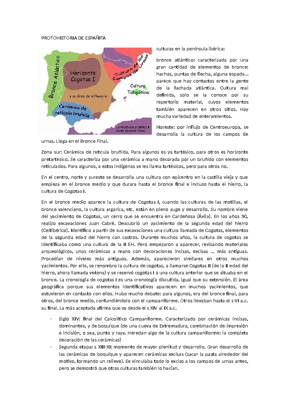 Protohistoria de la península ibérica - PROTOHISTORIA DE ESPAÑITA ...