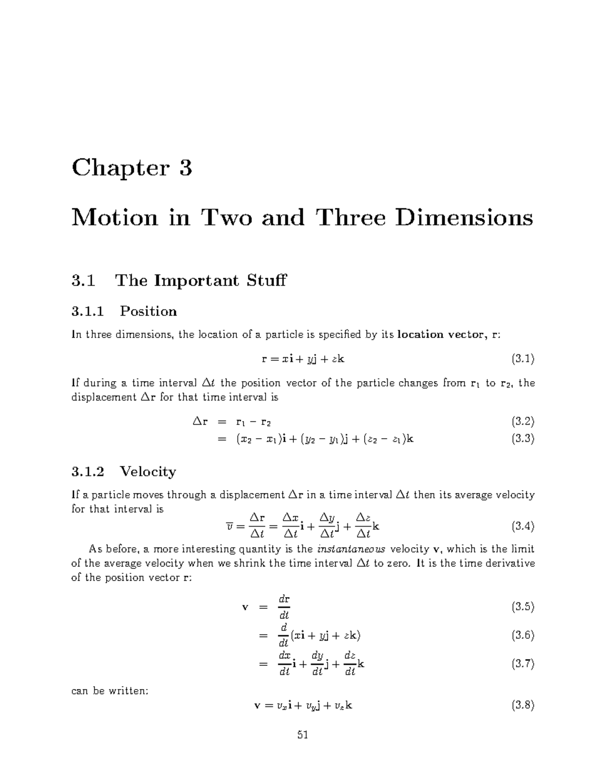 V1chap3 - Those who need - Chapter 3 Motion in Two and Three Dimensions ...