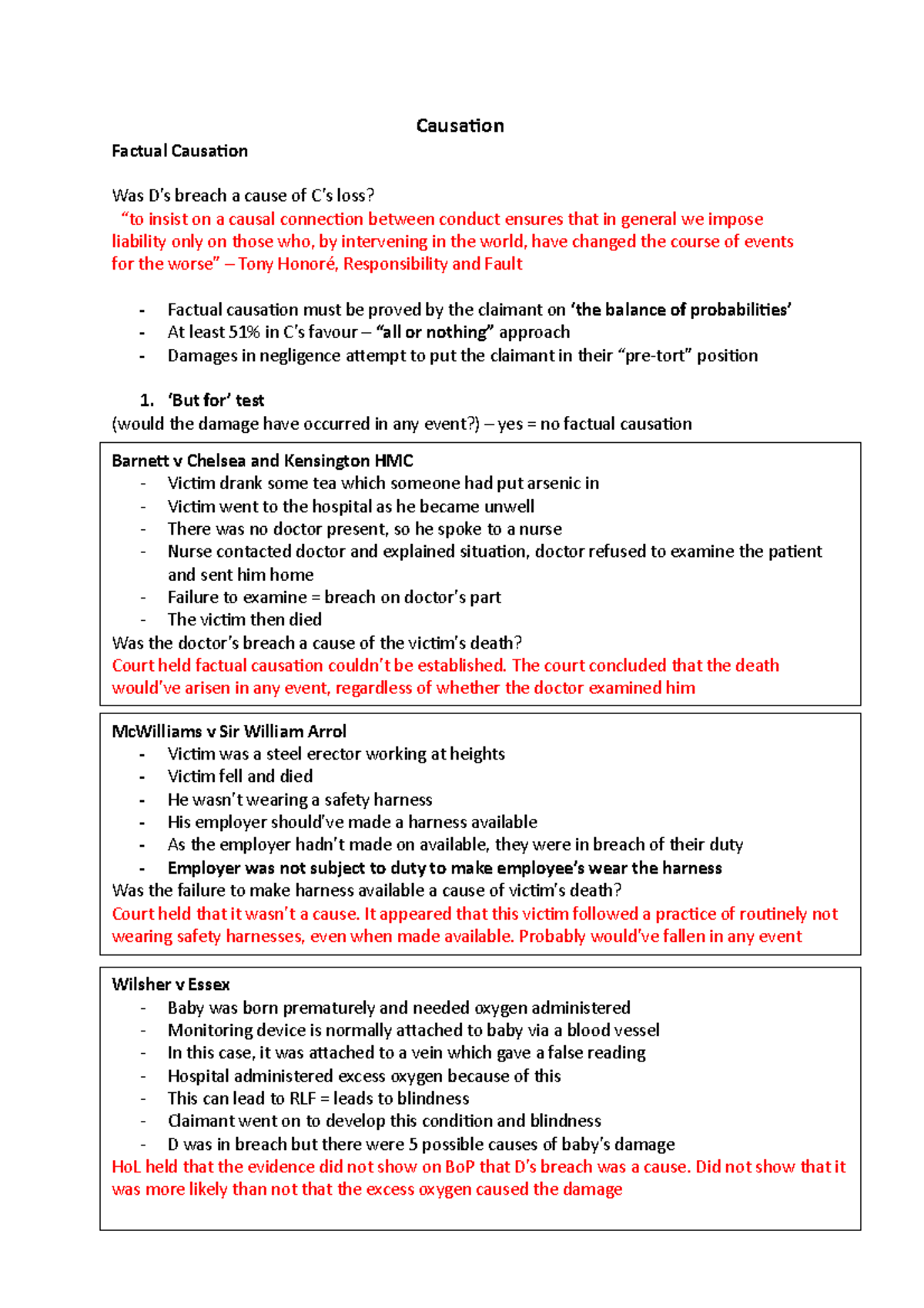 Causation - Factual causation and legal causation - Causation Factual ...