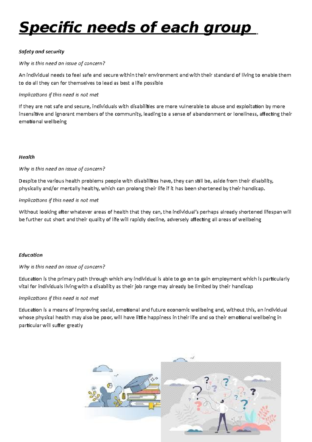 Sheseas community and family studies - Specific needs of each group ...