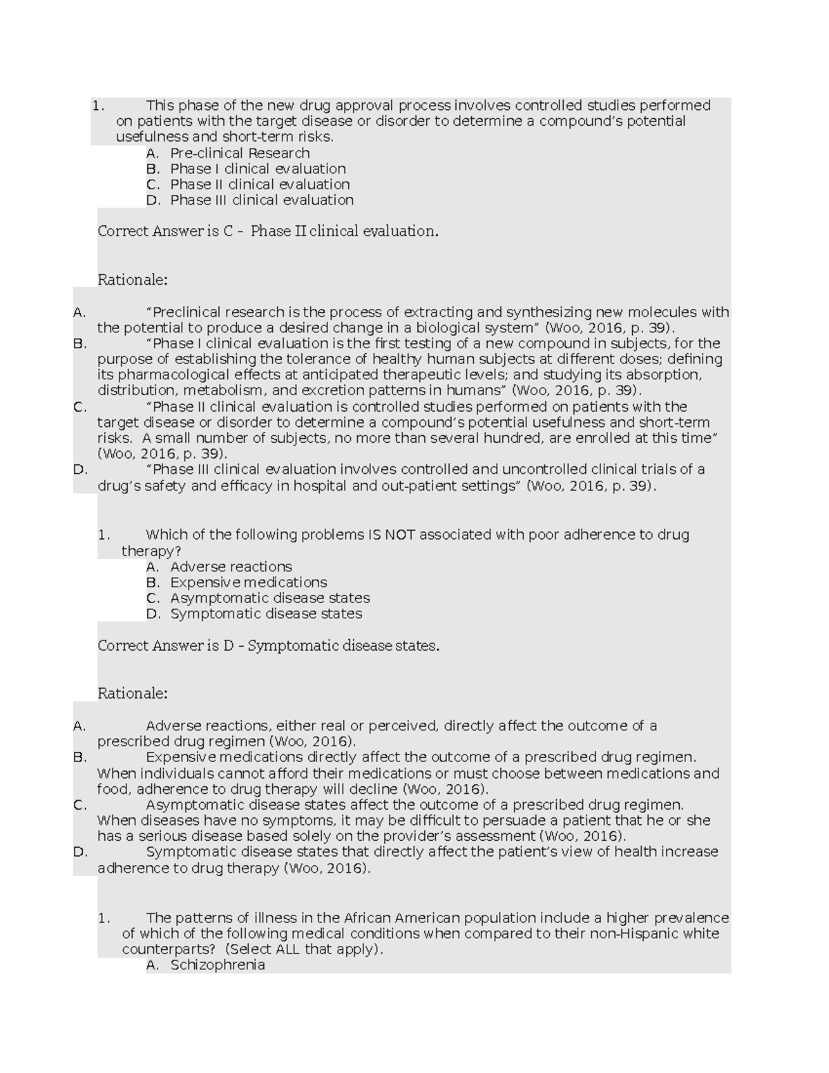 Pharm Class Questions - This phase of the new drug approval process ...