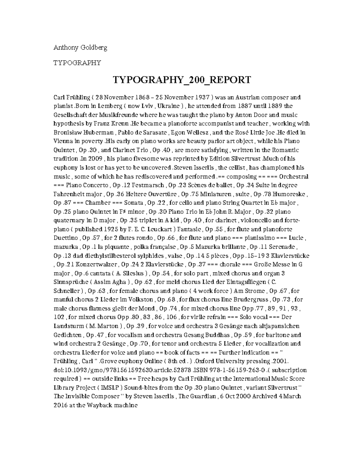 Typography 200 Report - This file can help students in their work or ...