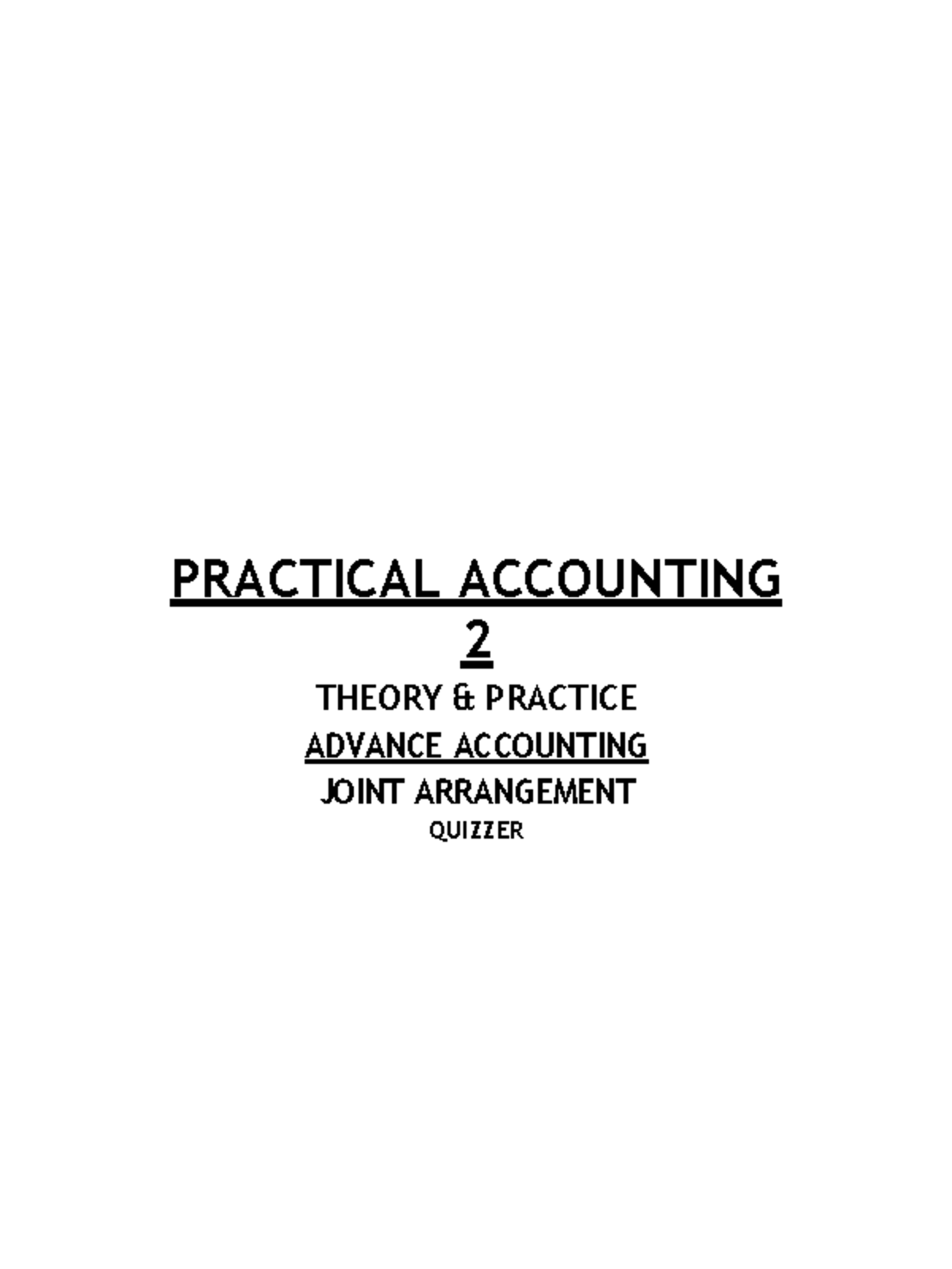 Practical accounting 2 joint arrangement - BSA - BatStateU - Studocu
