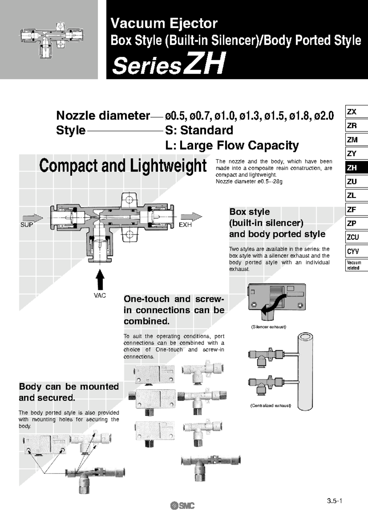 ZH EU - Datasheet of vacuum to arm robot - 〈Centralized exhaust〉 Series ...