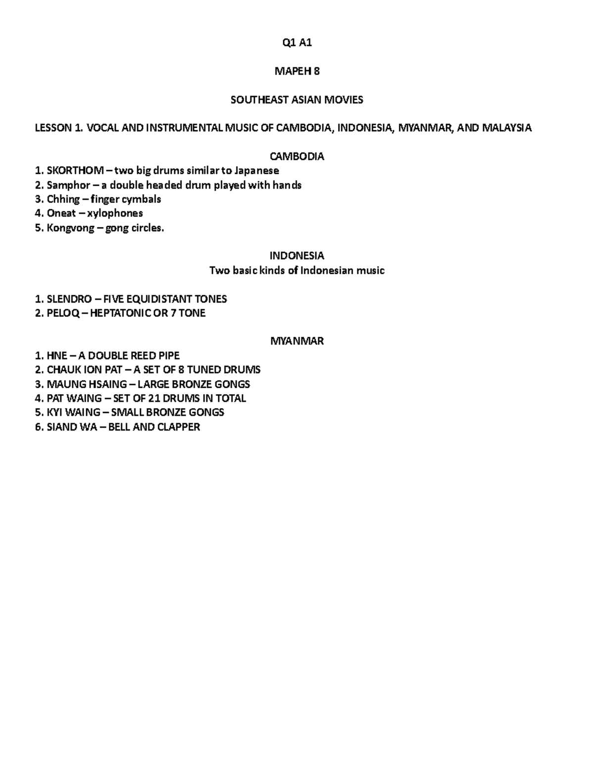 Mapeh 8 - Q1 A1 P1 - thanks - Q1 A MAPEH 8 SOUTHEAST ASIAN MOVIES ...