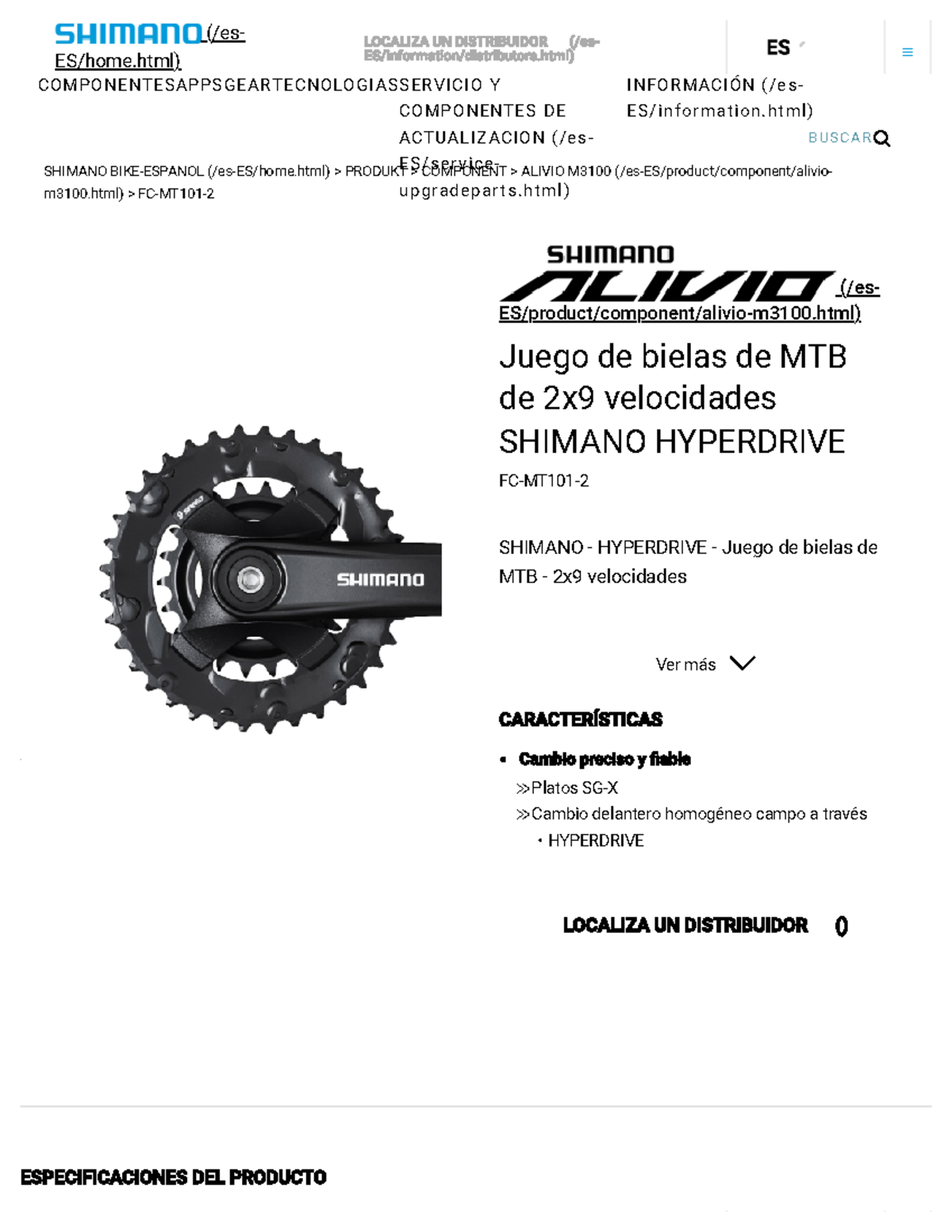 Juego de bielas de MTB de 2x9 velocidades Shimano Hyperdrive - SHIMANO ...