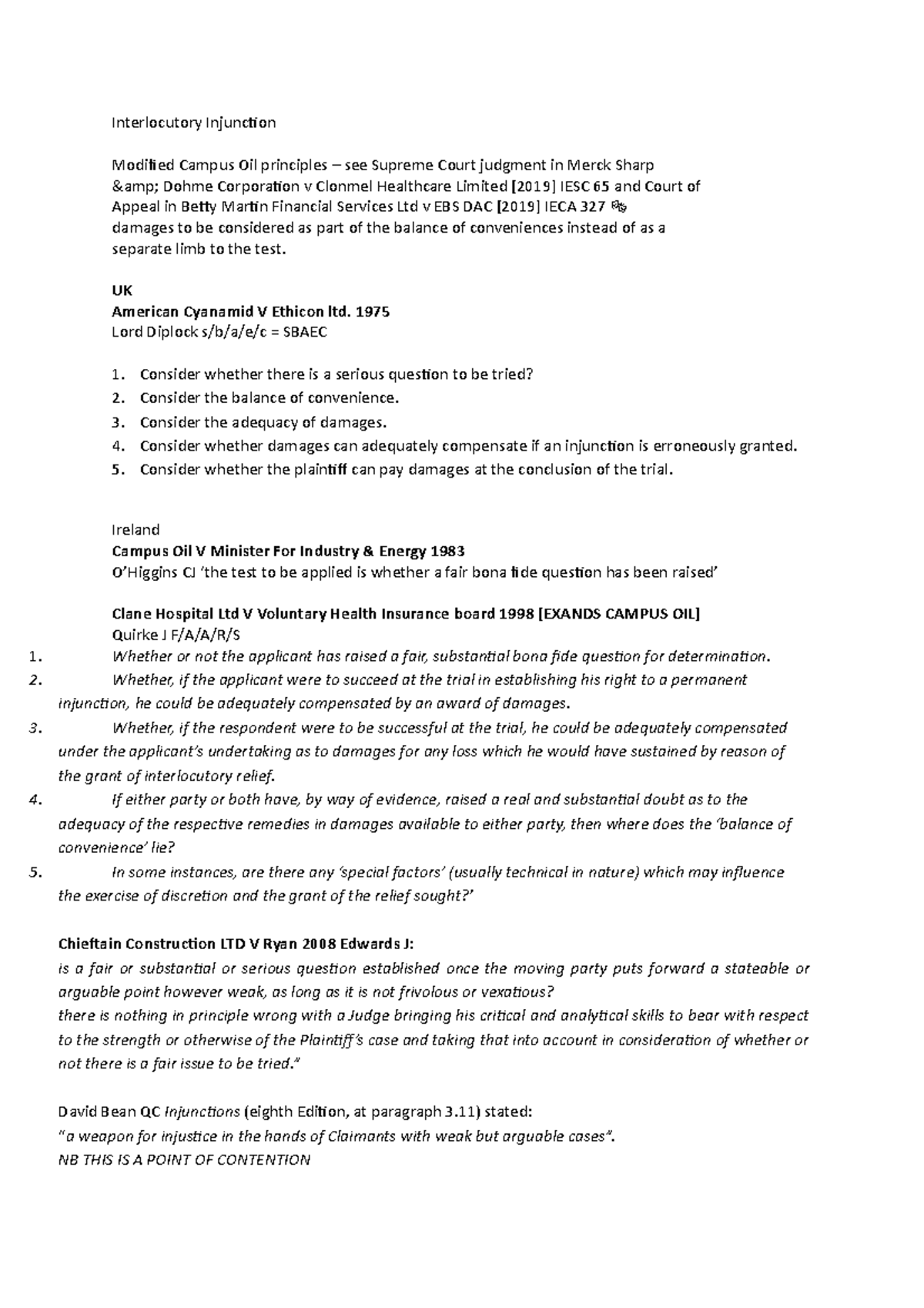 Interlocutory Injunction - Interlocutory Injunction Modified Campus Oil ...