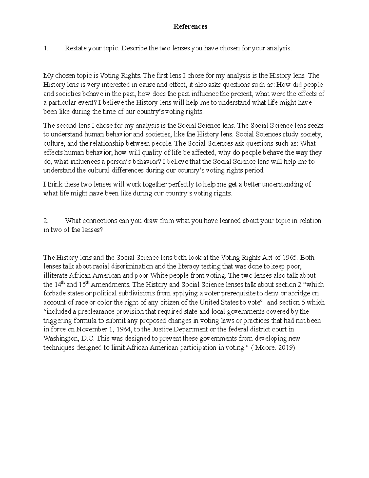 6-1 Initial Post - References Restate your topic. Describe the two ...