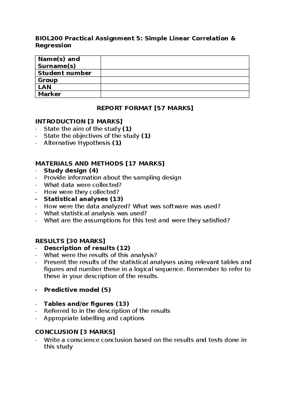 Student Answer Sheet - BIOL200 Practical Assignment 5: Simple Linear ...