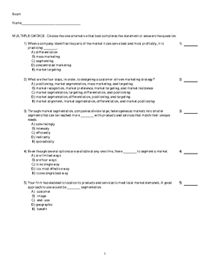 Midterm exam practice questions-answers - Part I: Multiple Choice Questions (45 Marks) Which of ...