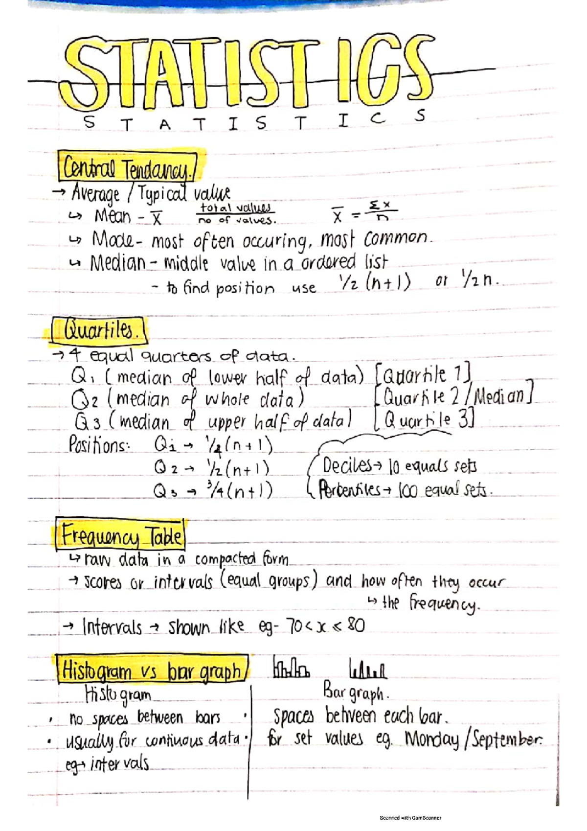 Statistics - Matric Refresher Summary - STK 110 - Studocu