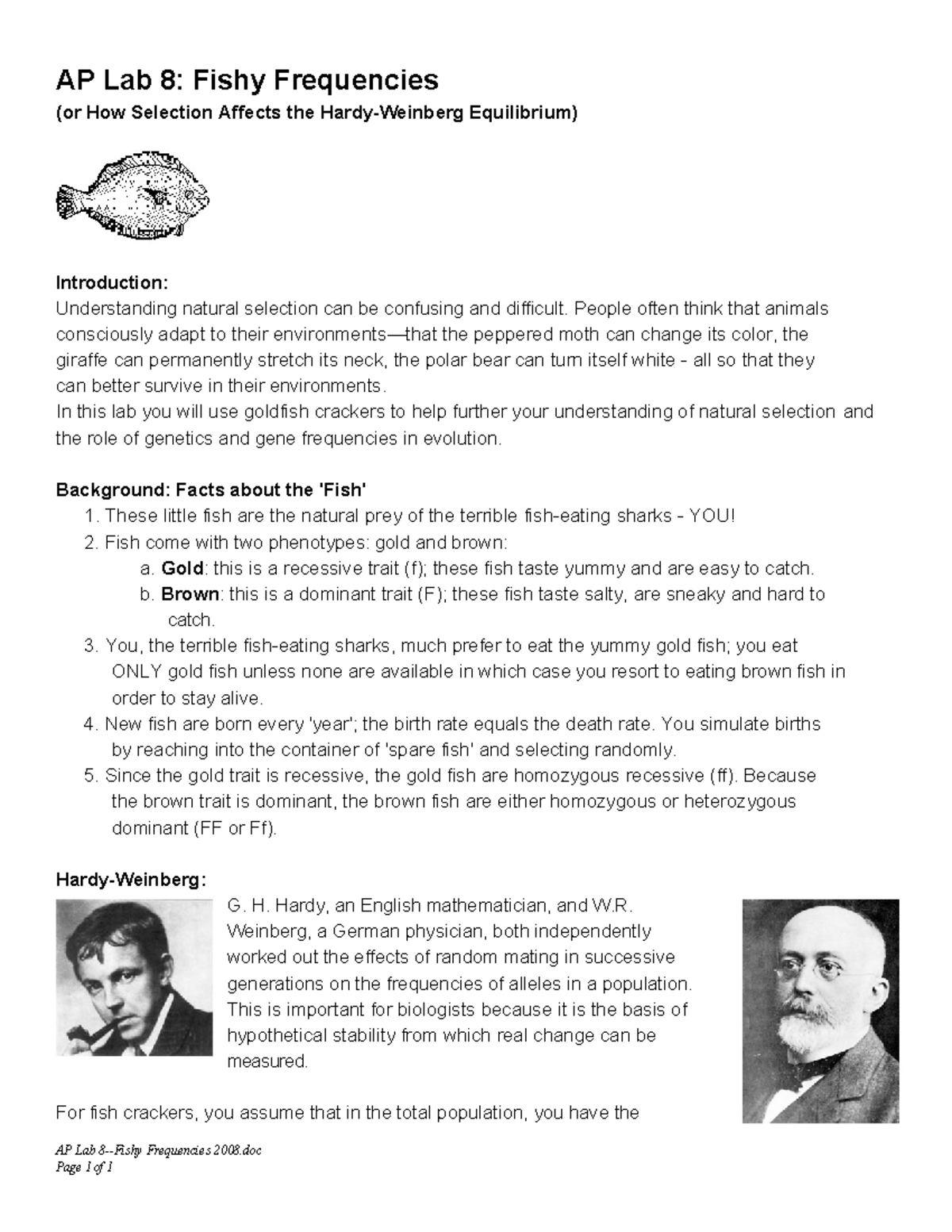Fishyfrequencies - fish frequency - AP Lab 8: Fishy Frequencies (or How ...