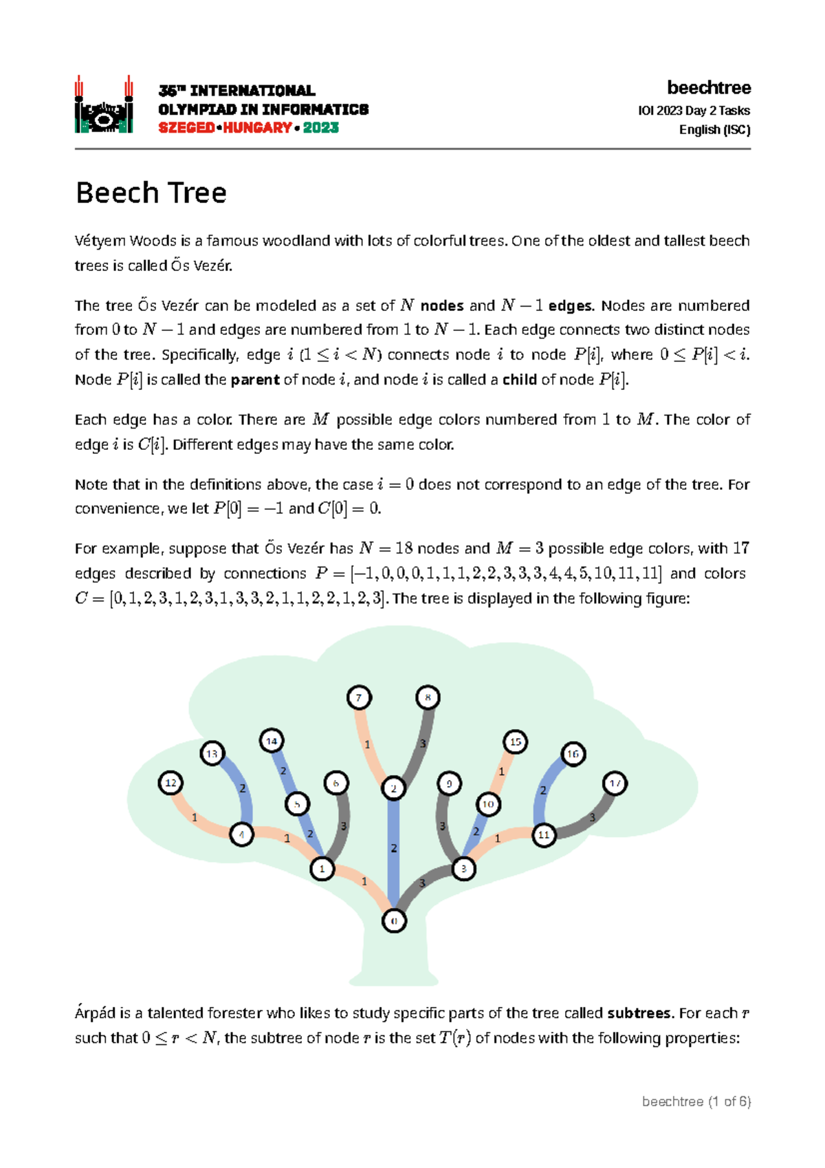 Beech Tree - beechtree IOI 2023 Day 2 Tasks English (ISC) Beech Tree ...