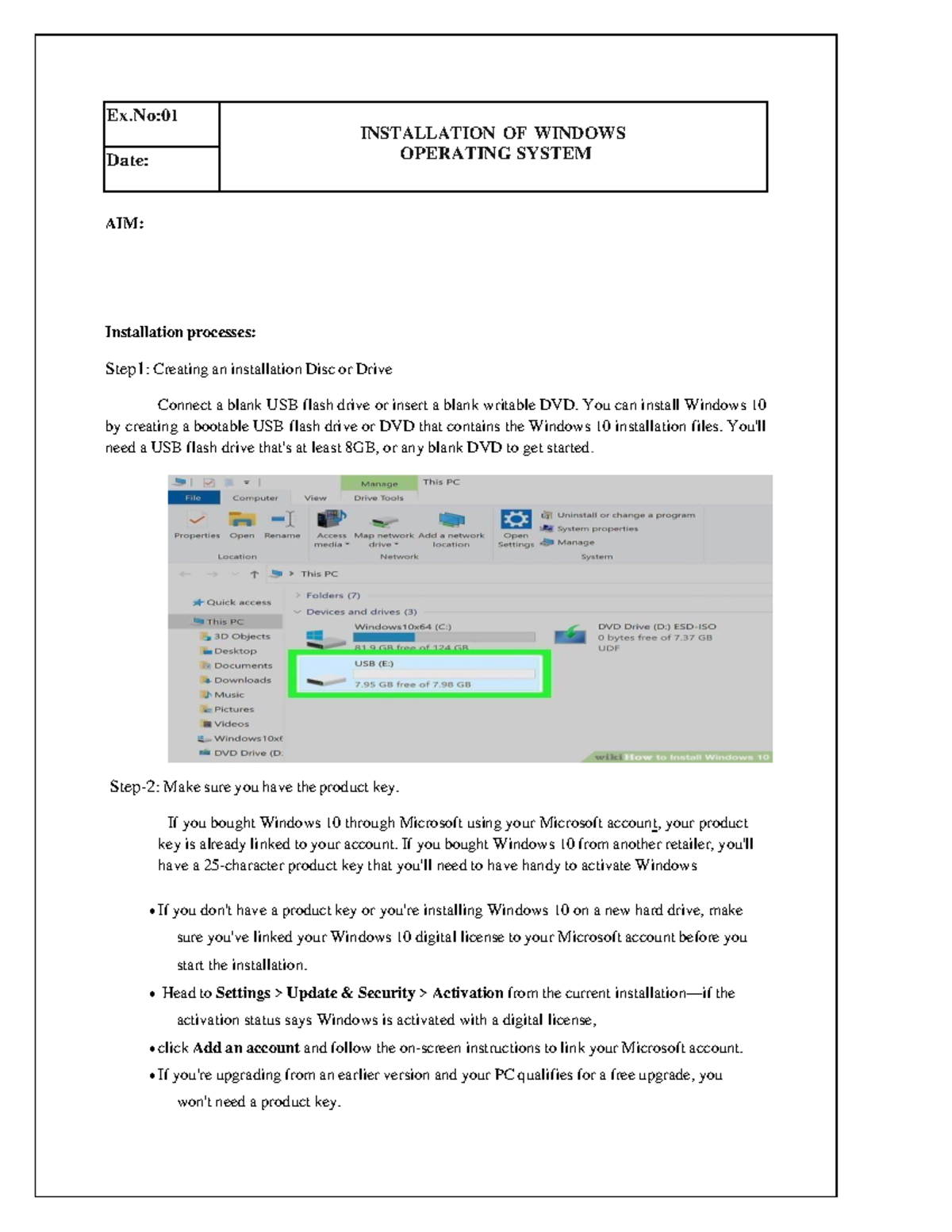 Os record - It contain operating systems lab program and with clear algorithm - Ex: INSTALLATION ...