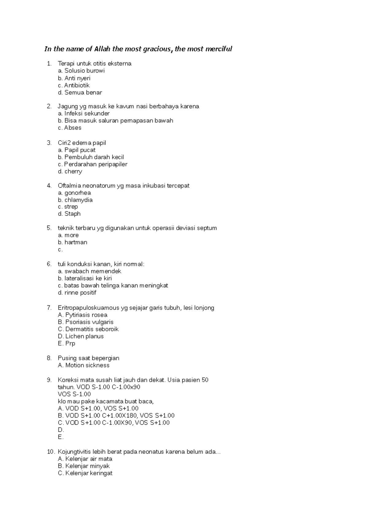 SOAL Master UAB Indra Sinoatrial 2019 - In the name of Allah the most ...
