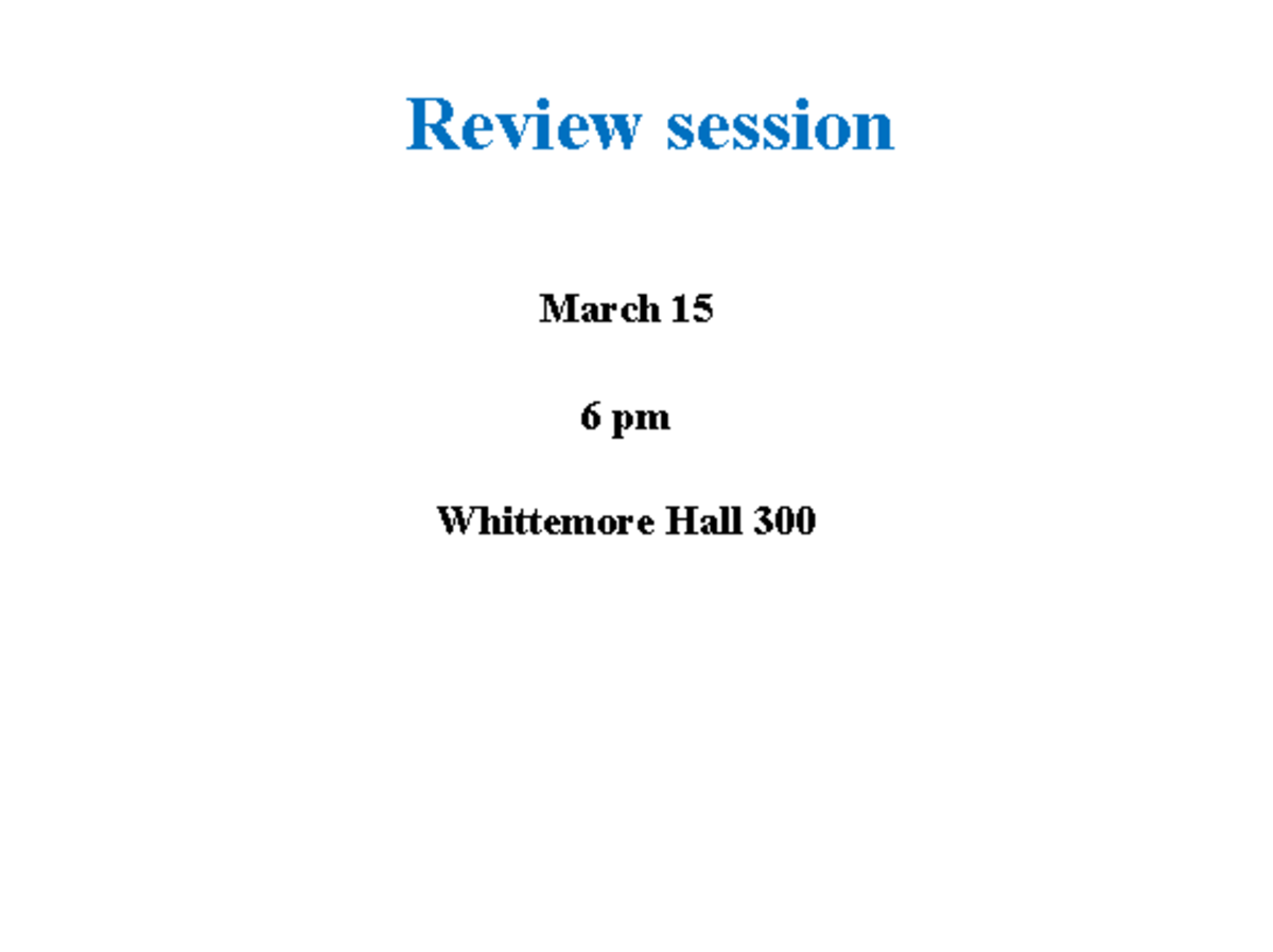 Digestion S - Evans - Review session March 15 6 pm Whittemore Hall 300 ...