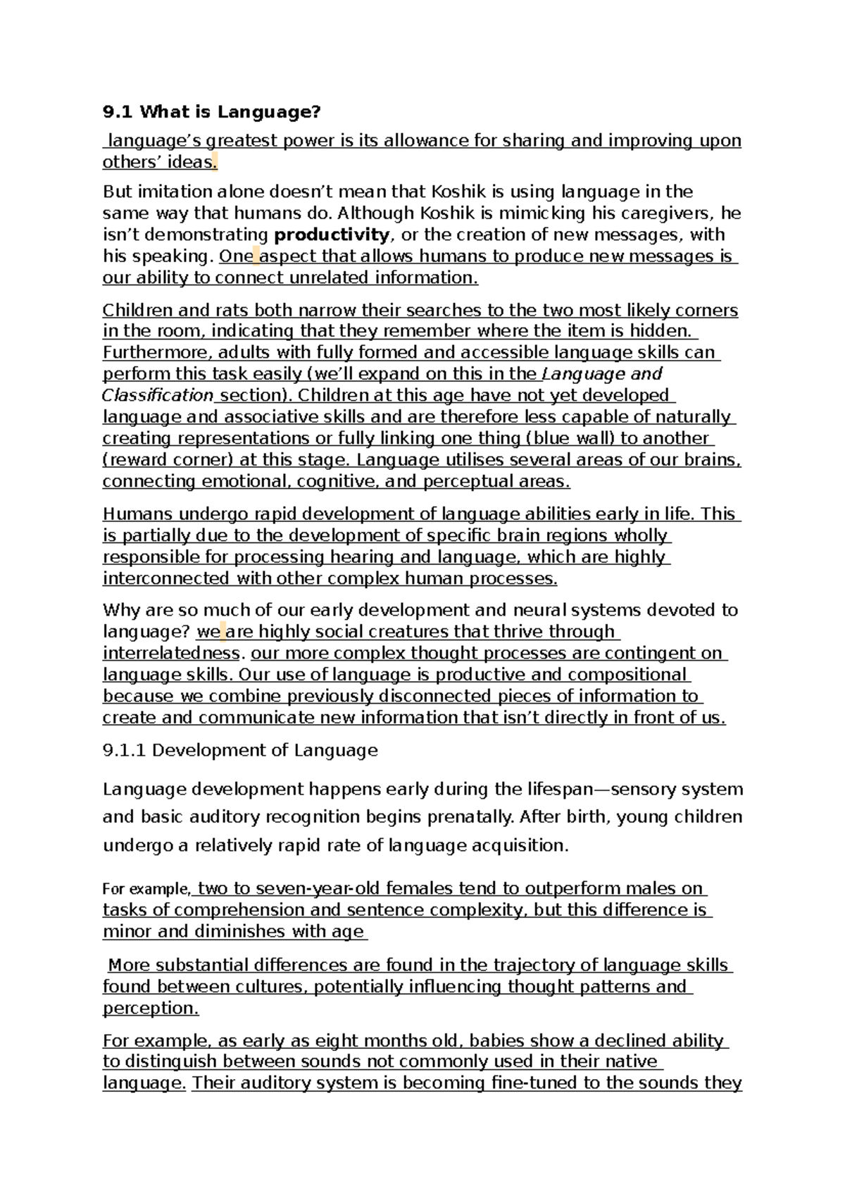 Notes Language thought - 9 What is Language? language’s greatest power ...