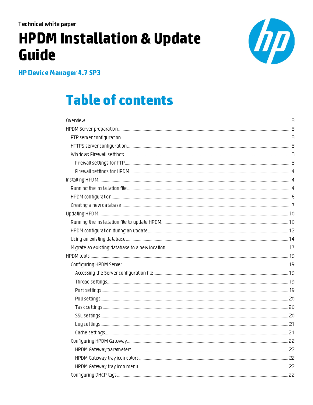 WP Installation-and-Update-Guide HPDM-4 - Technical white paper HPDM Installation & Update HP ...