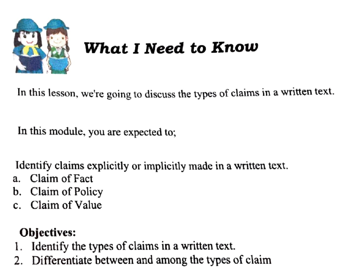 Reading Writing Skills Group 2 Report 1 - ~ I What I Need to Know In ...