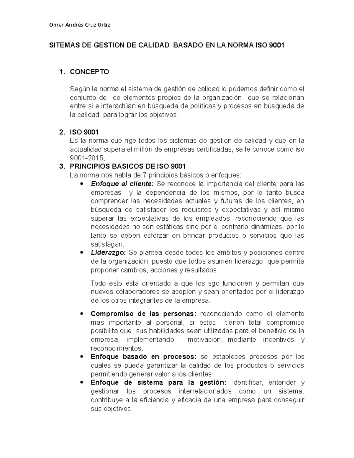 Sitemas DE Gestion DE Calidad Basado EN LA Norma ISO 9001 - SITEMAS DE GESTION DE CALIDAD BASADO ...